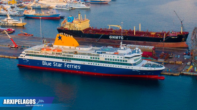Πρώτο δοκιμαστικό με τη νέα τσιμινιέρα για το Blue Star Delos ...